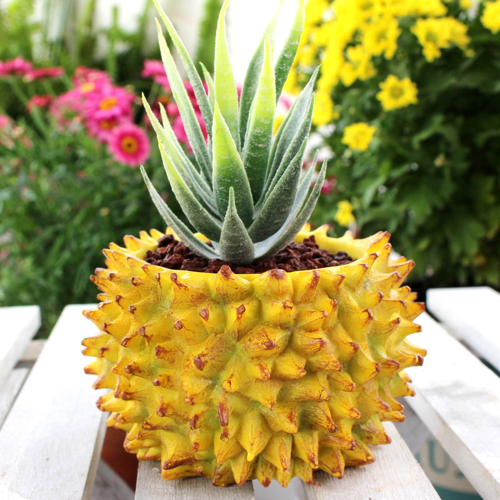 XDDST Creative Simple Fruit Durian Modeling Resin Flower Pots Balcony ...