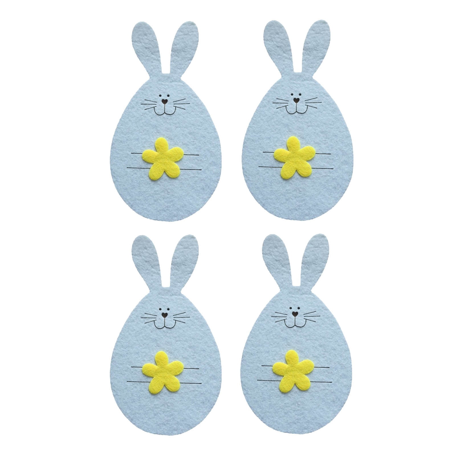 XDDST Easter Bunny Head Sticky Flower & Fork Bag Bunny Head Flatware ...