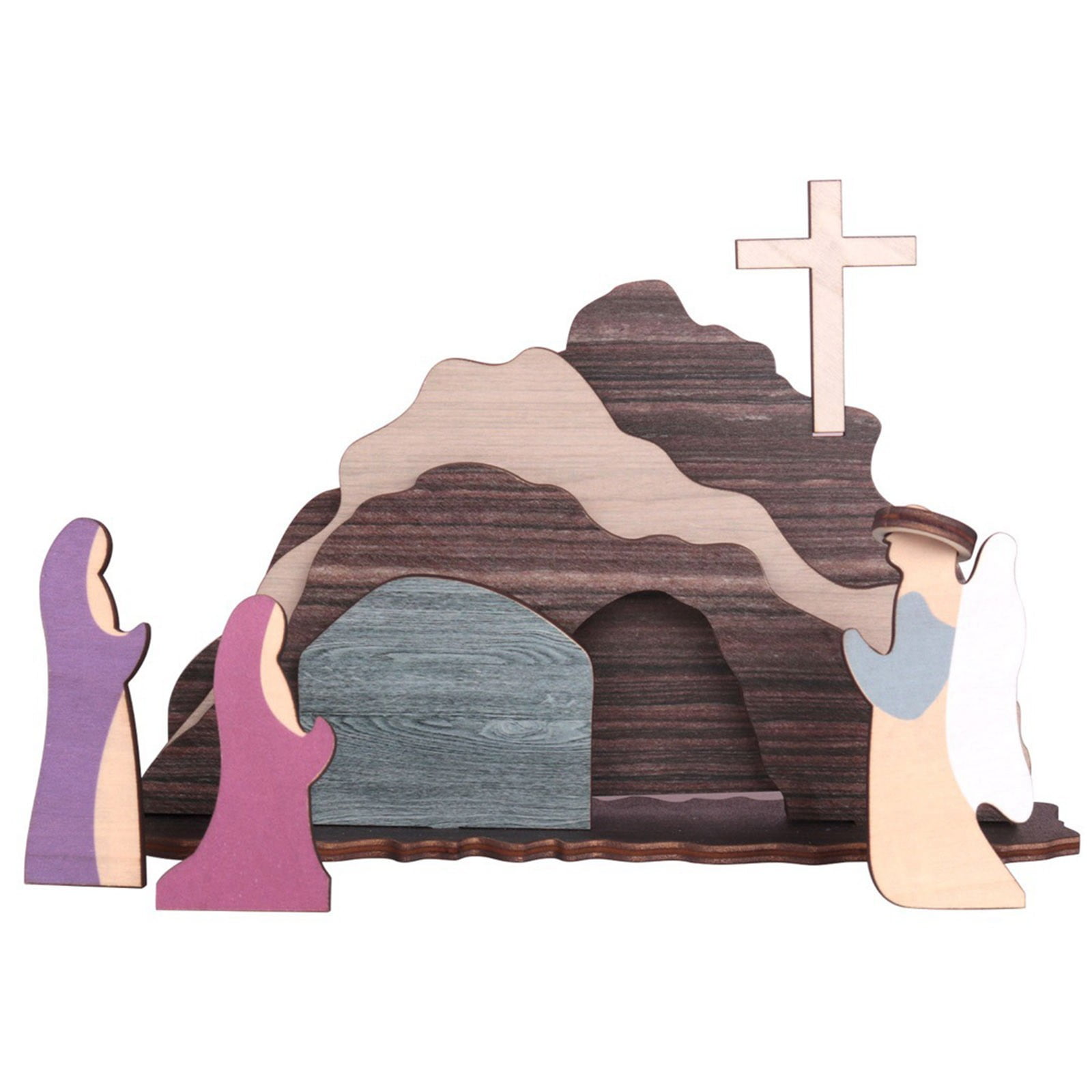 XDDST Easter Resurrection Scene Set Easter Scene Wooden Decor Home ...