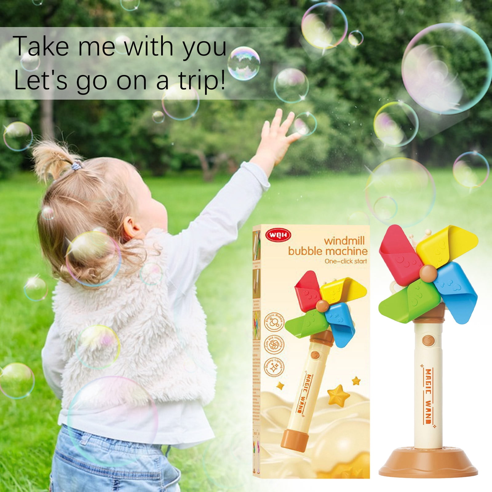 XDDST Electric Windmill Bubble Machine Portable Battery Operated Bubble ...