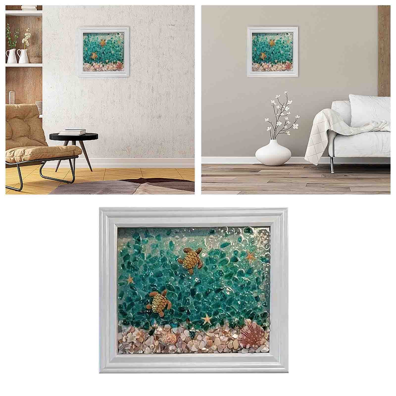 XDDST Exquisite Turtle Sea Glass Art Picture Frame Kit: Merging The Of ...