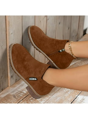 Flat Brown Ankle Boots