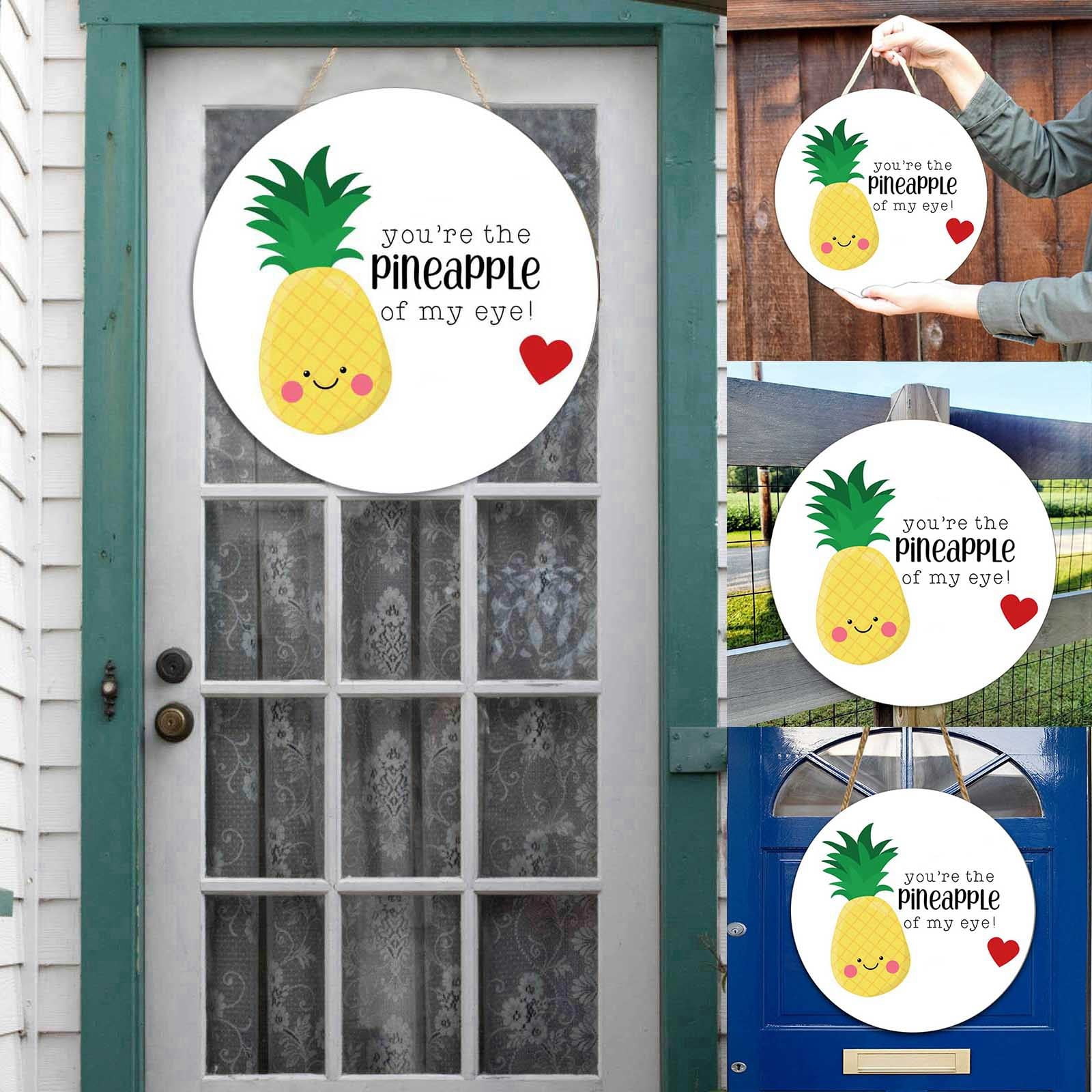 XDDST Farmhouse Decor Cute Pineapple Door Sign Eye Catching Front Door ...