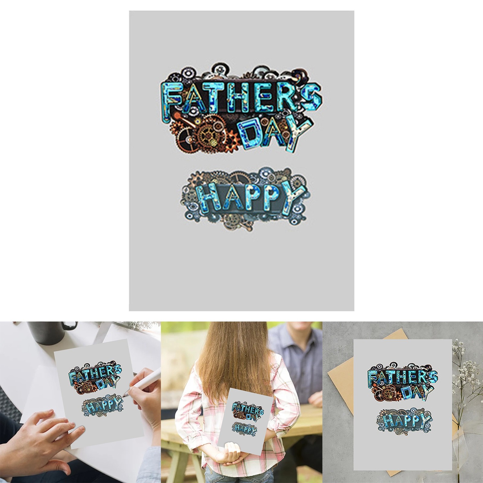 XDDST Father's Day Greeting Card Mecha Creative Paper Sculpture DAD ...