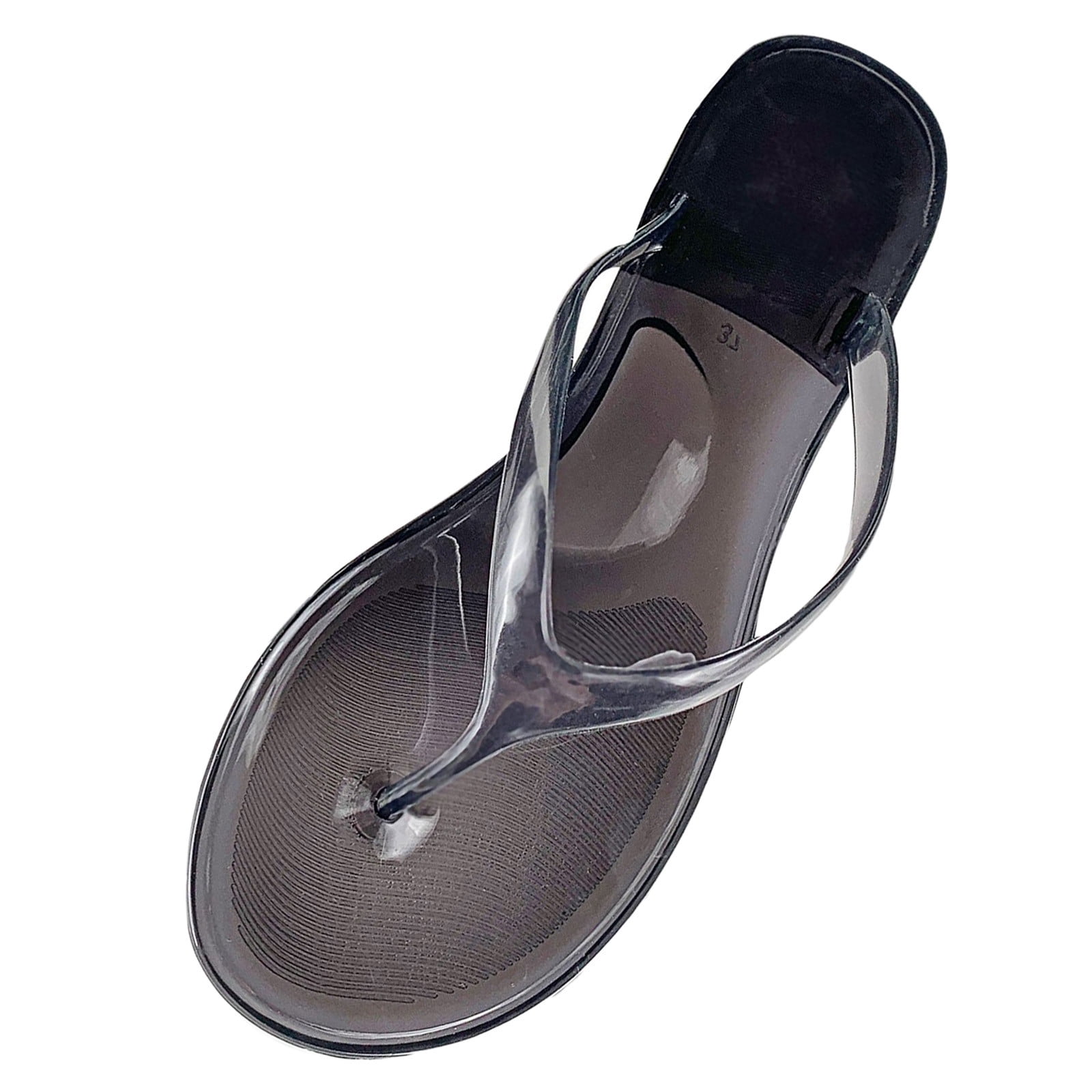 XDDST Flip Flops Beach Sandles Ladies Summer Transparent Jelly Flat ...
