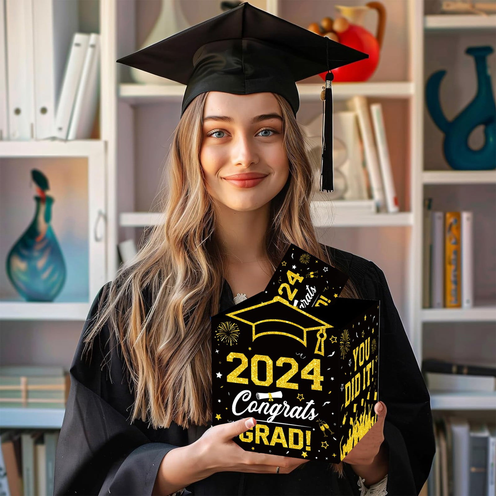 XDDST Foldable Cardboard Graduation Card Box with 30 Cards for ...