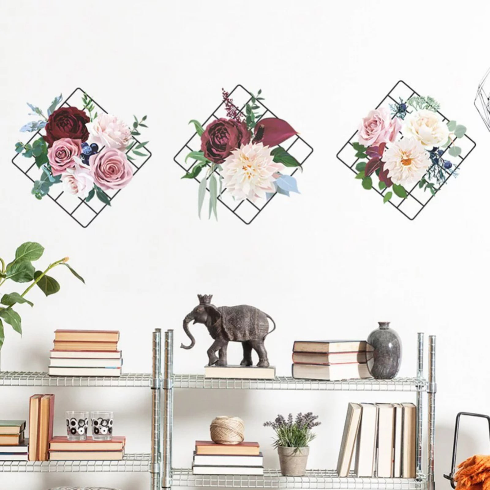 XDDST Fresh Floral Peel and Stick Wall Decals Stickers Decor Removable ...
