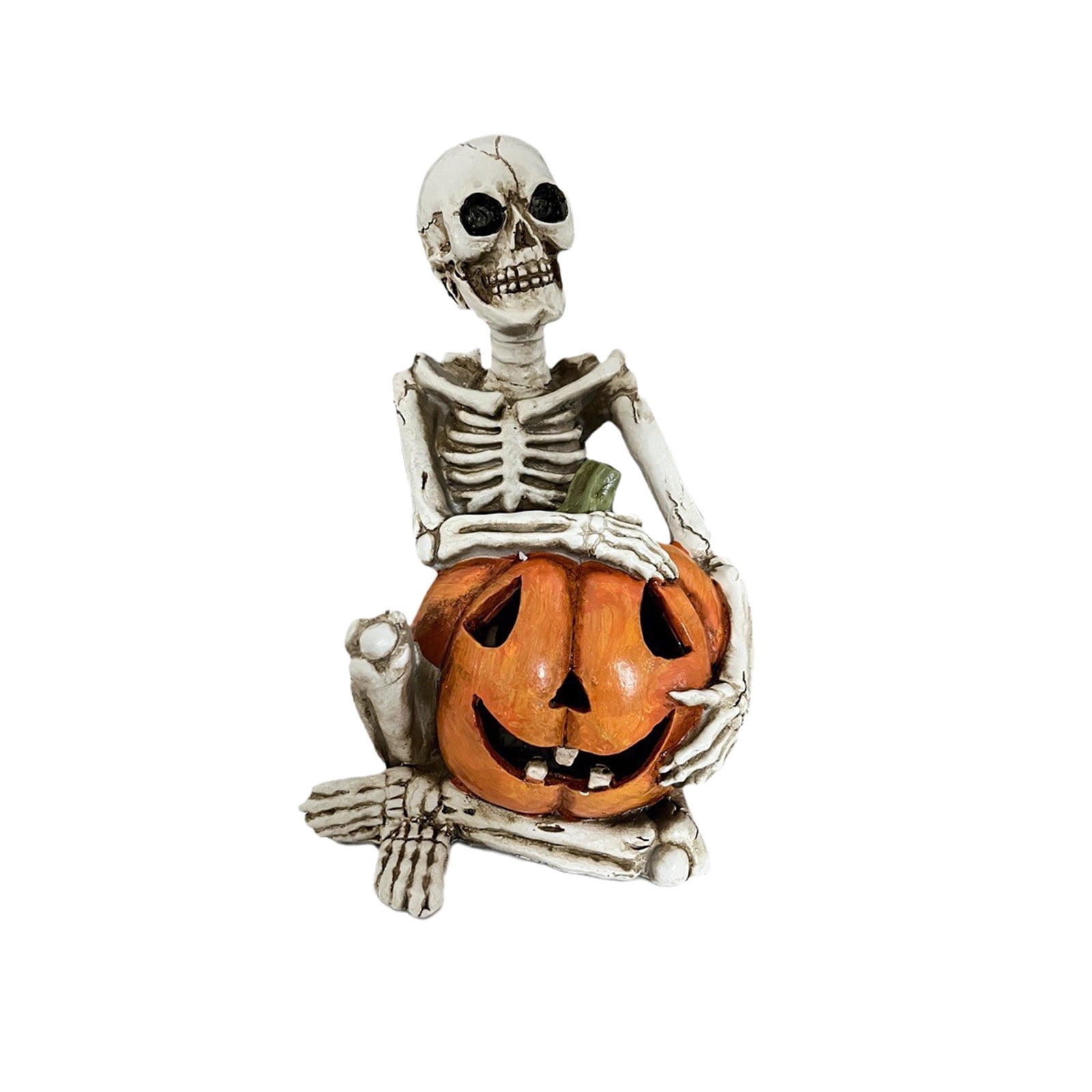 XDDST Halloween Home Decor The Skeleton Statues with Holding Pumpkin ...