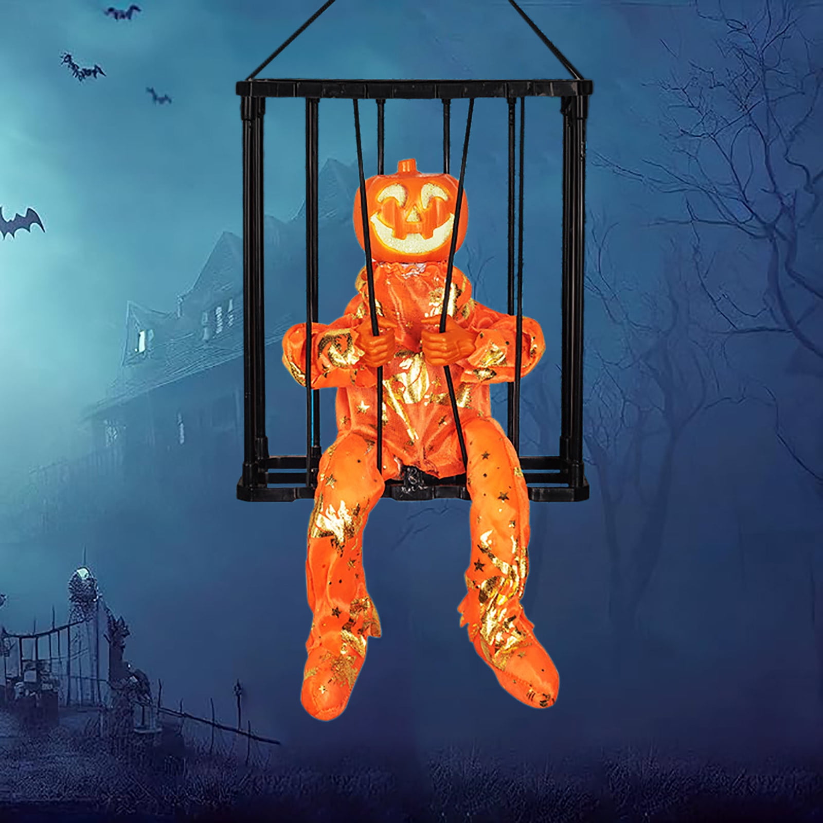 XDDST Halloween Screaming Light Up Eyes Animated Decoratio Hanging ...