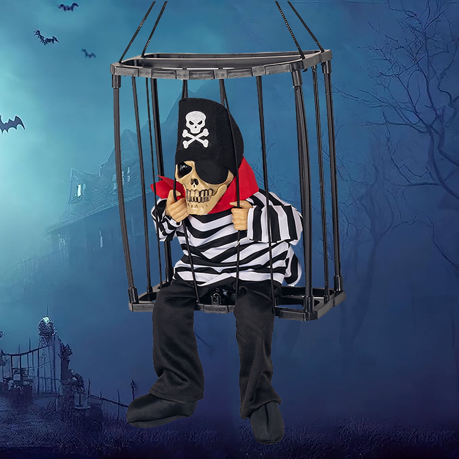 XDDST Halloween Screaming Light Up Eyes Animated Decoratio Hanging ...