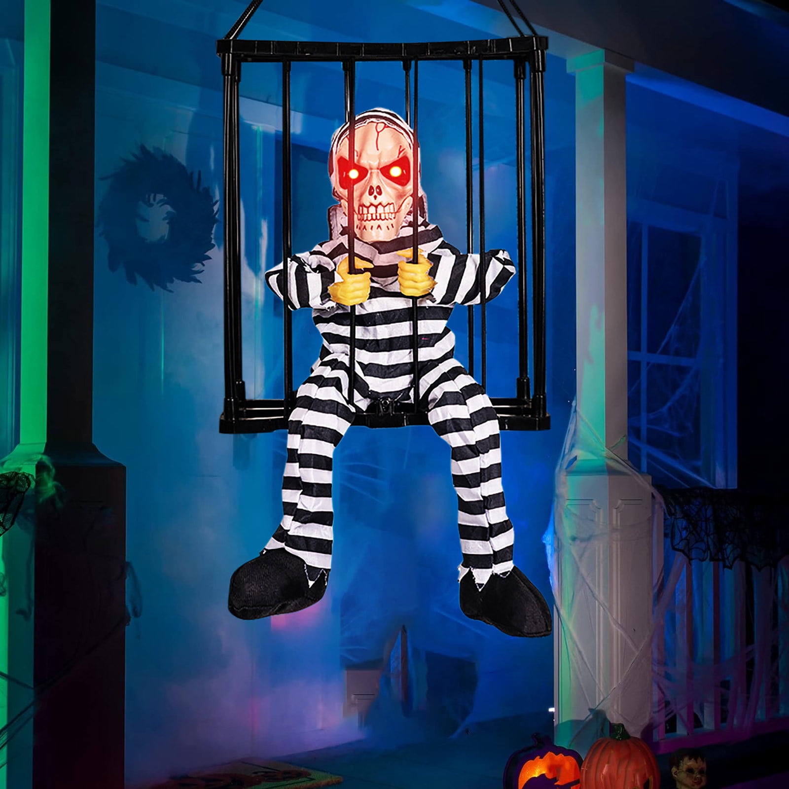 XDDST Halloween Screaming Light Up Eyes Animated Decoratio Hanging ...