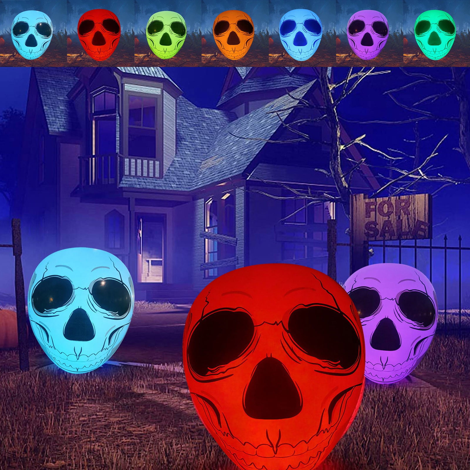 XDDST Halloween Skeleton Lighting Balloon Decorations 21.6 Inch ...