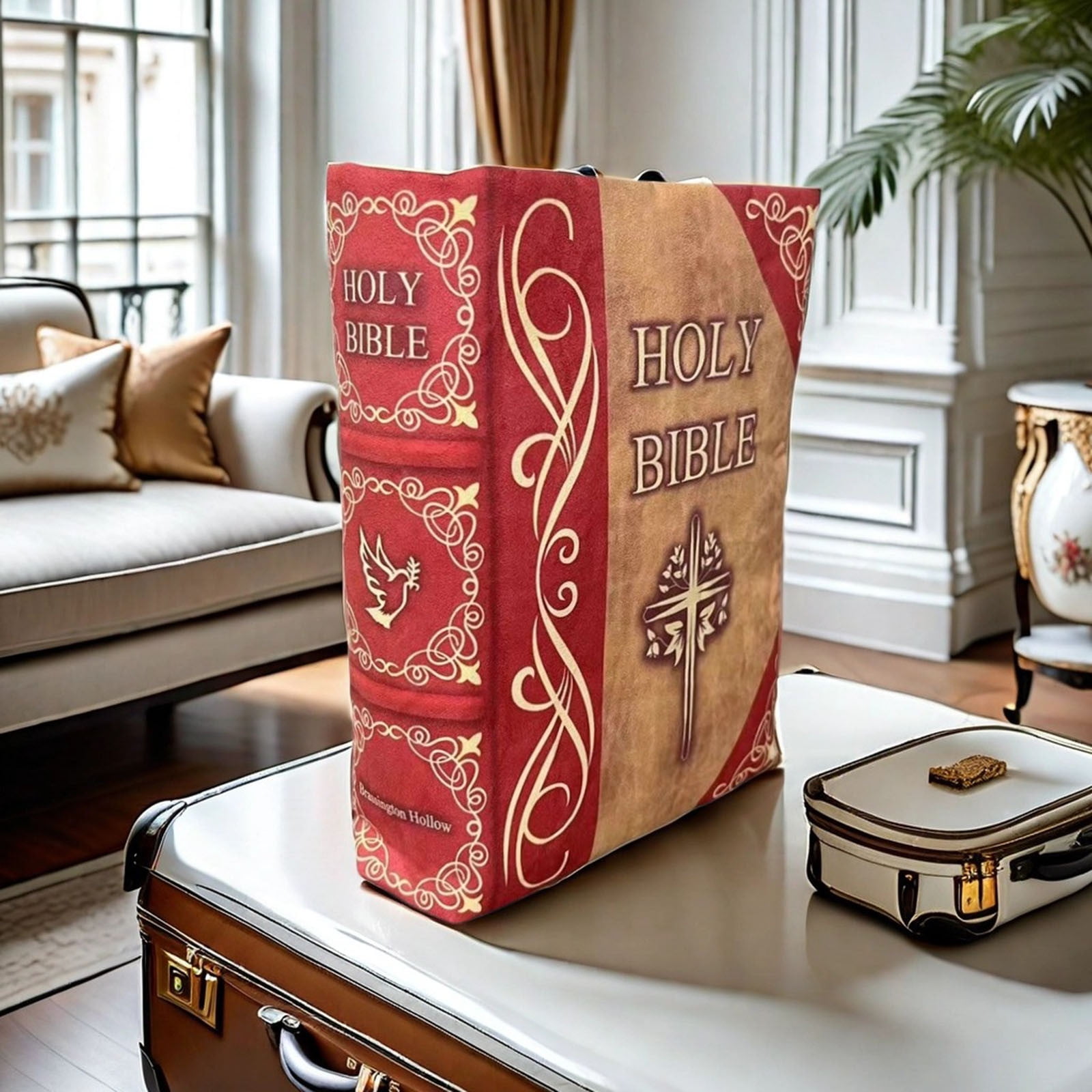 XDDST Holy Writ Pillow Holy Writ Pillow Book Plush That Opens Holy Pillow Book Plush Toy Verse ...