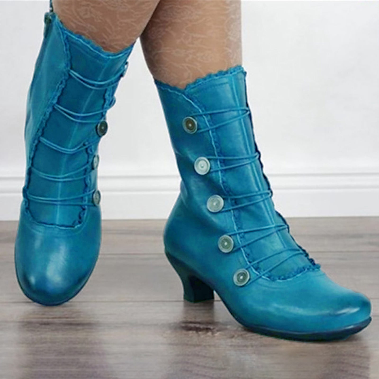 XDDST Large Size Womens Fall Boots Ankle-High Medium Heel Autumn and ...