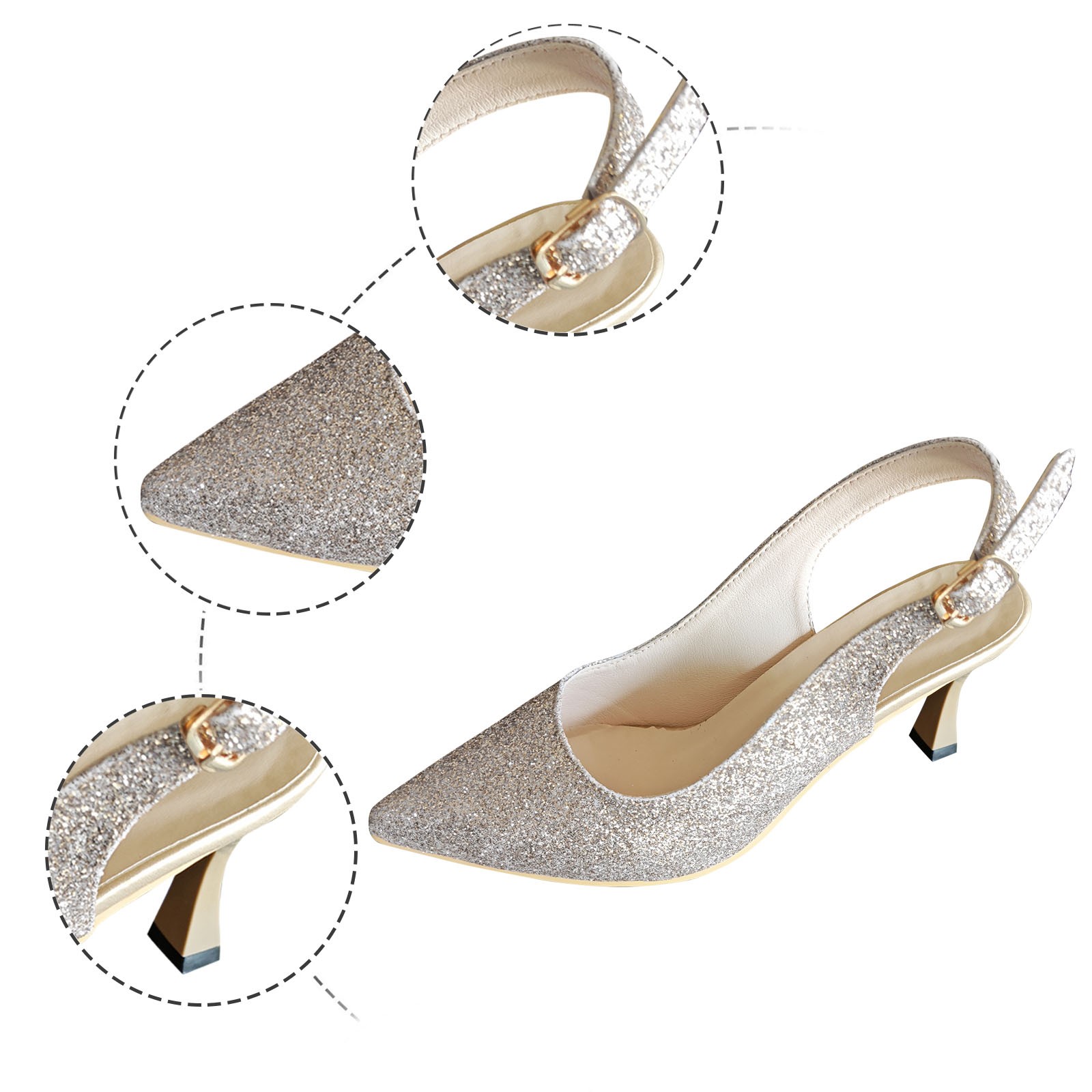 XDDST Medium Heel Womens Sandles Women's Summer Fashion Pointed Leather ...