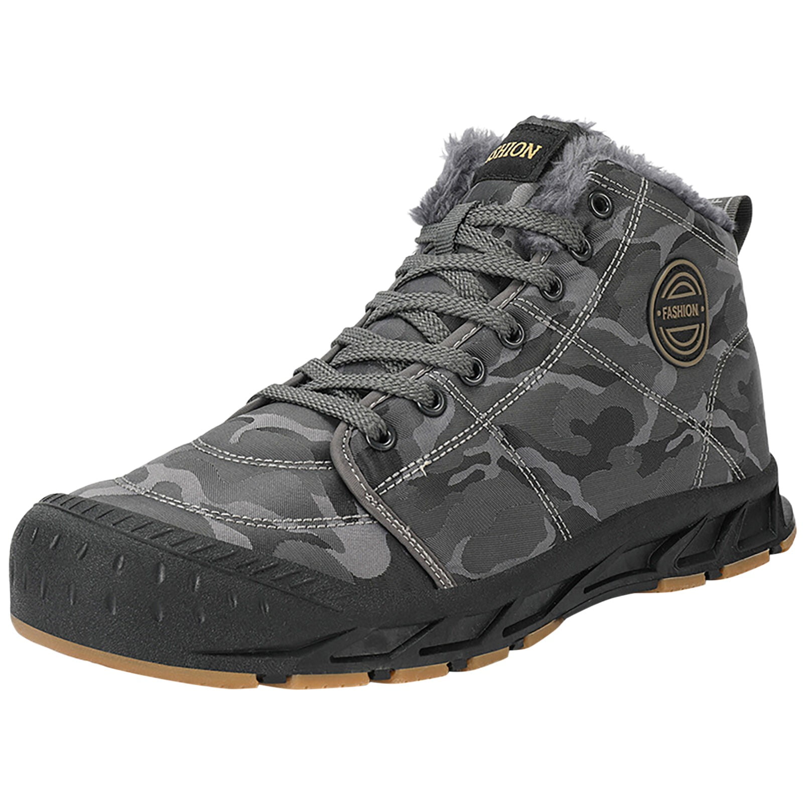 XDDST Mens Boot Men New Large Size Plush Thermal Non Slip Camo Snow ...