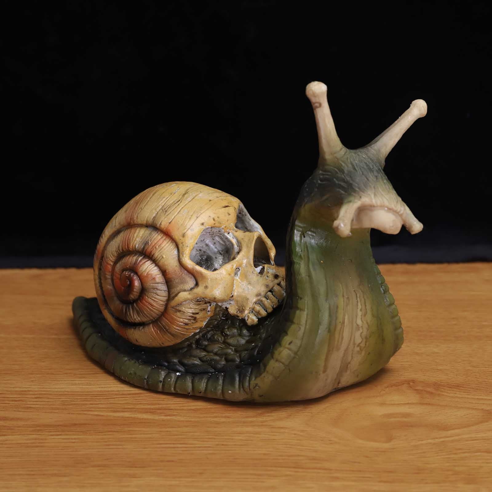 XDDST Outdoor Halloween Decor Snail Skull Sculpture,Gothic Decoration ...