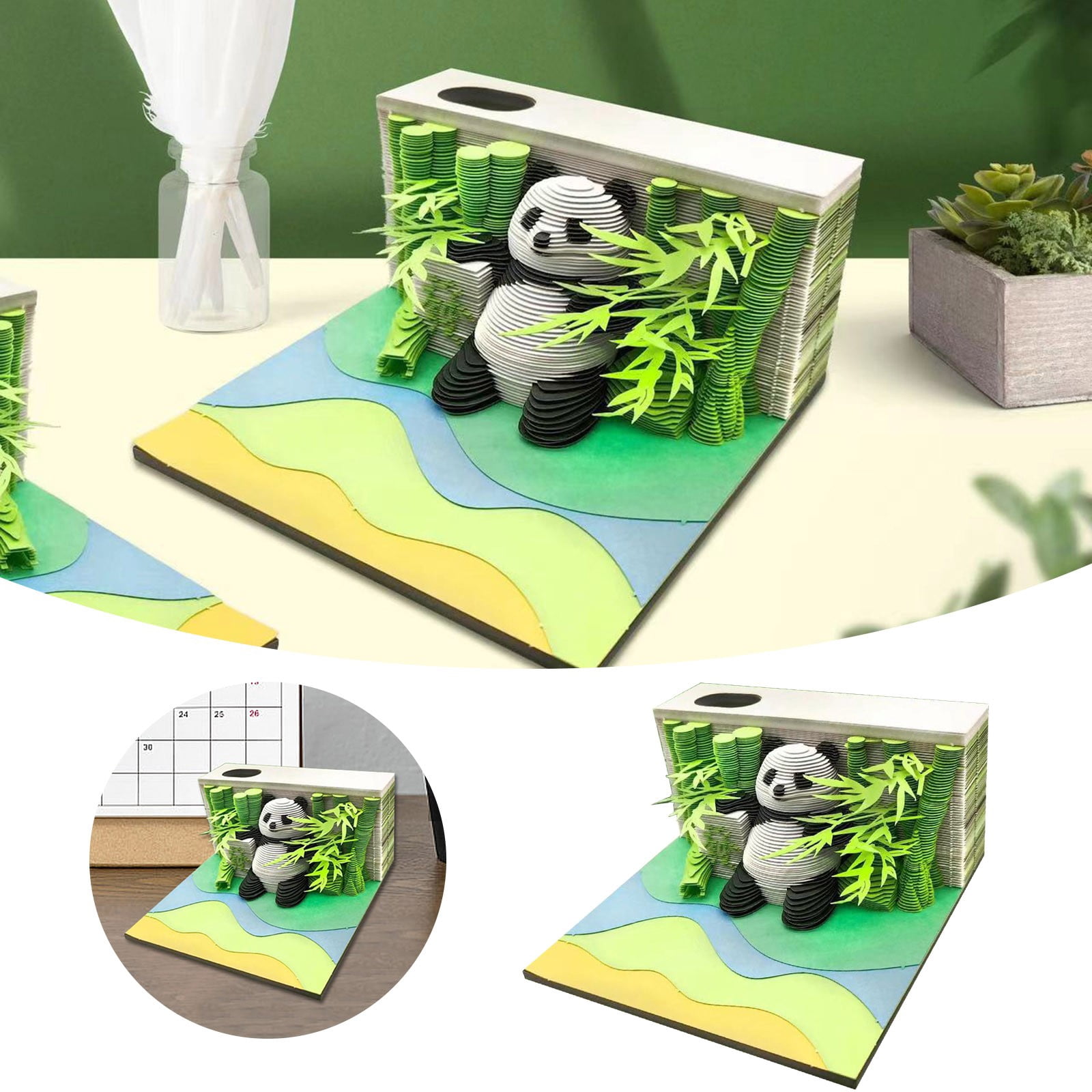 XDDST Panda 3D Paper Paper Panda Notes Birthday Gift Hand Carved Paper ...