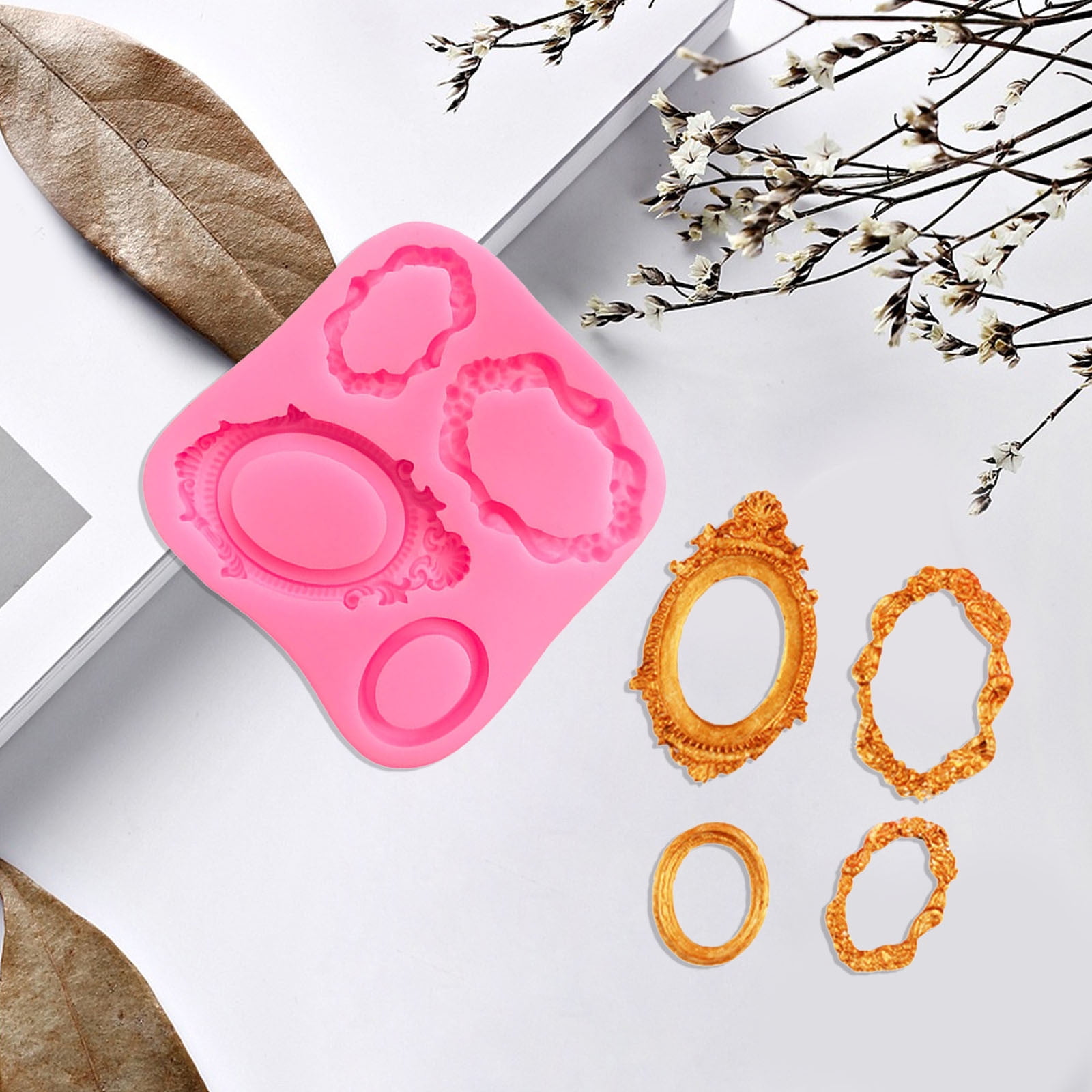 XDDST Silicone Fondant Cake Mold Baroque Style Retro Photo Frame Mold ...