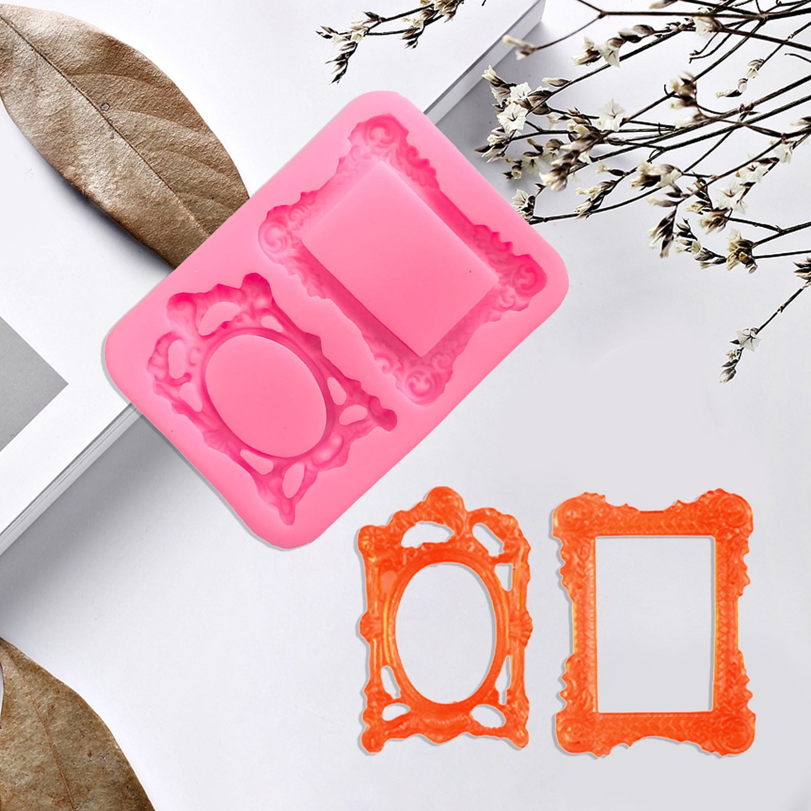 XDDST Silicone Fondant Cake Mold Baroque Style Retro Photo Frame Mold ...