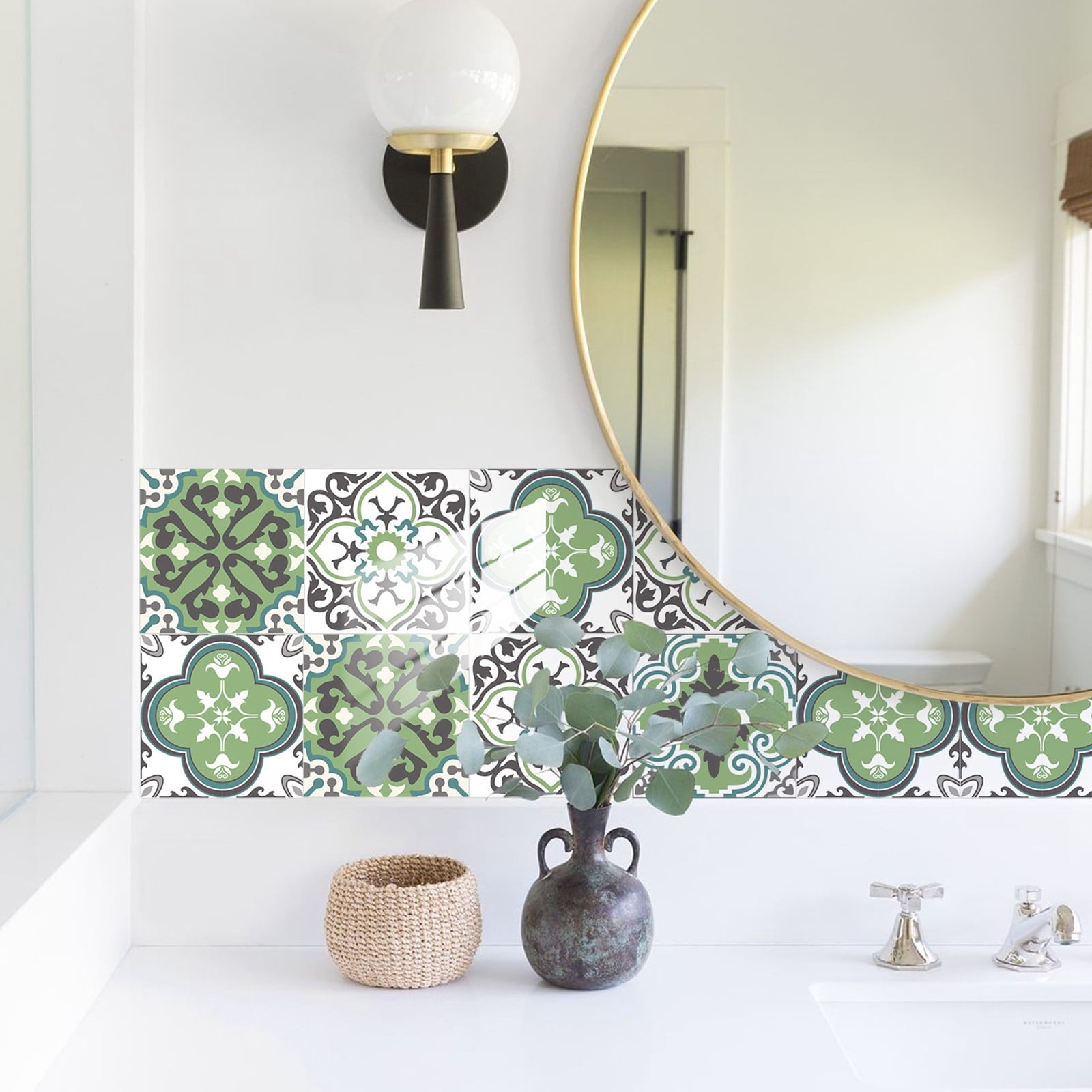 XDDST Small Fresh Wind Bright Surface Tile with Kitchen Bathroom ...