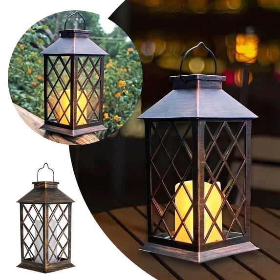 XDDST Solar Outdoor Garden Hanging LED Flickering Flameless Candle ...