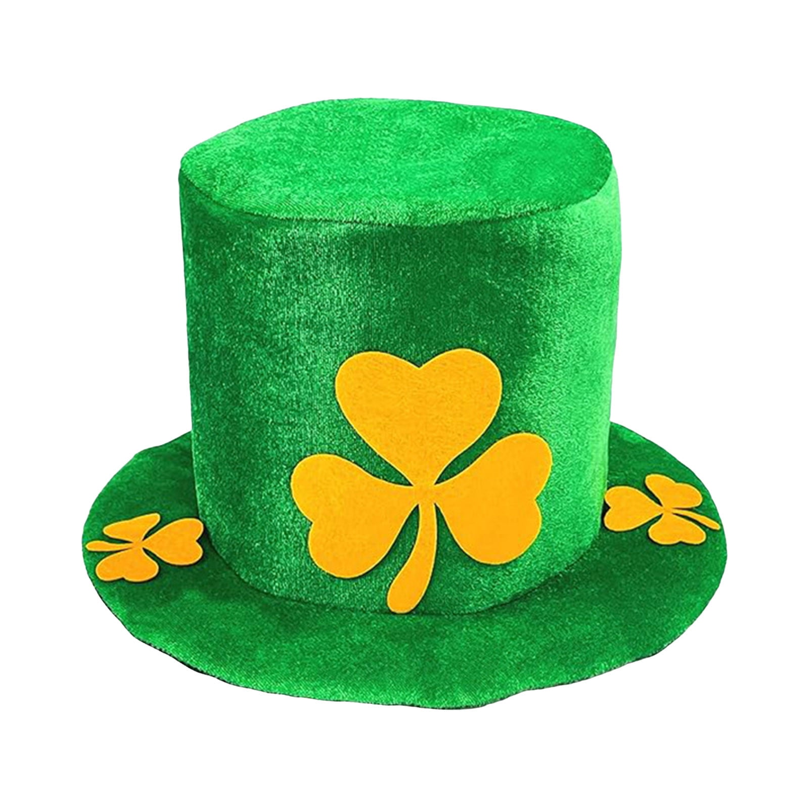 XDDST St. Patrick's Day Velvet Green Shamrock Top Hat Irish Party Hat ...