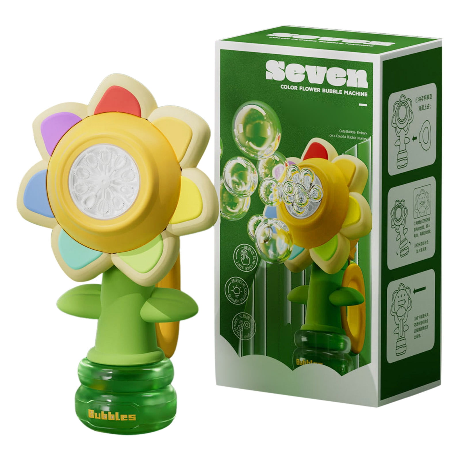 XDDST Sunflower Bubble Machine for Kids Automatic Bubble Toy with ...