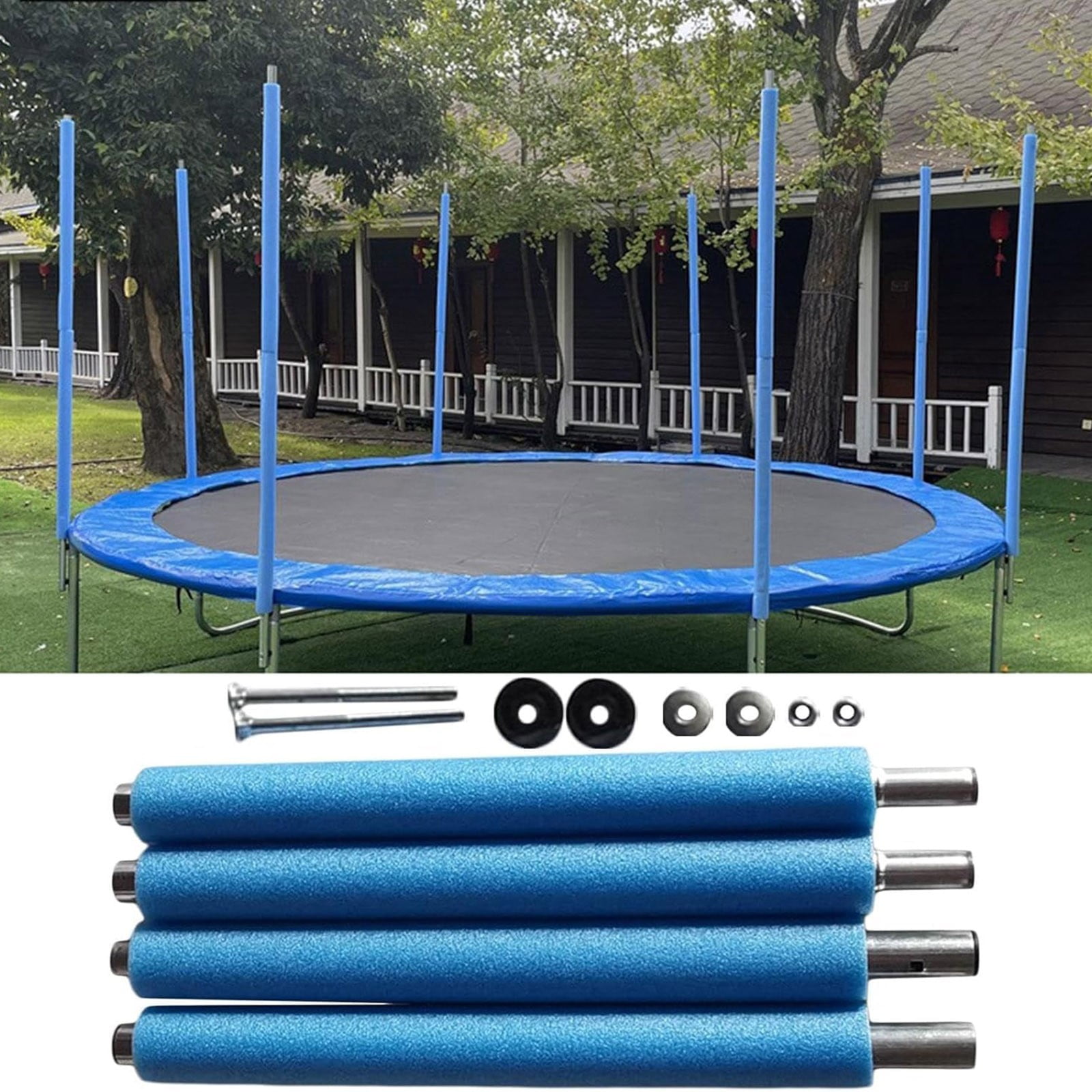 XDDST Trampoline Replacement Enclosure Poles Kit Steel Trampoline Poles ...