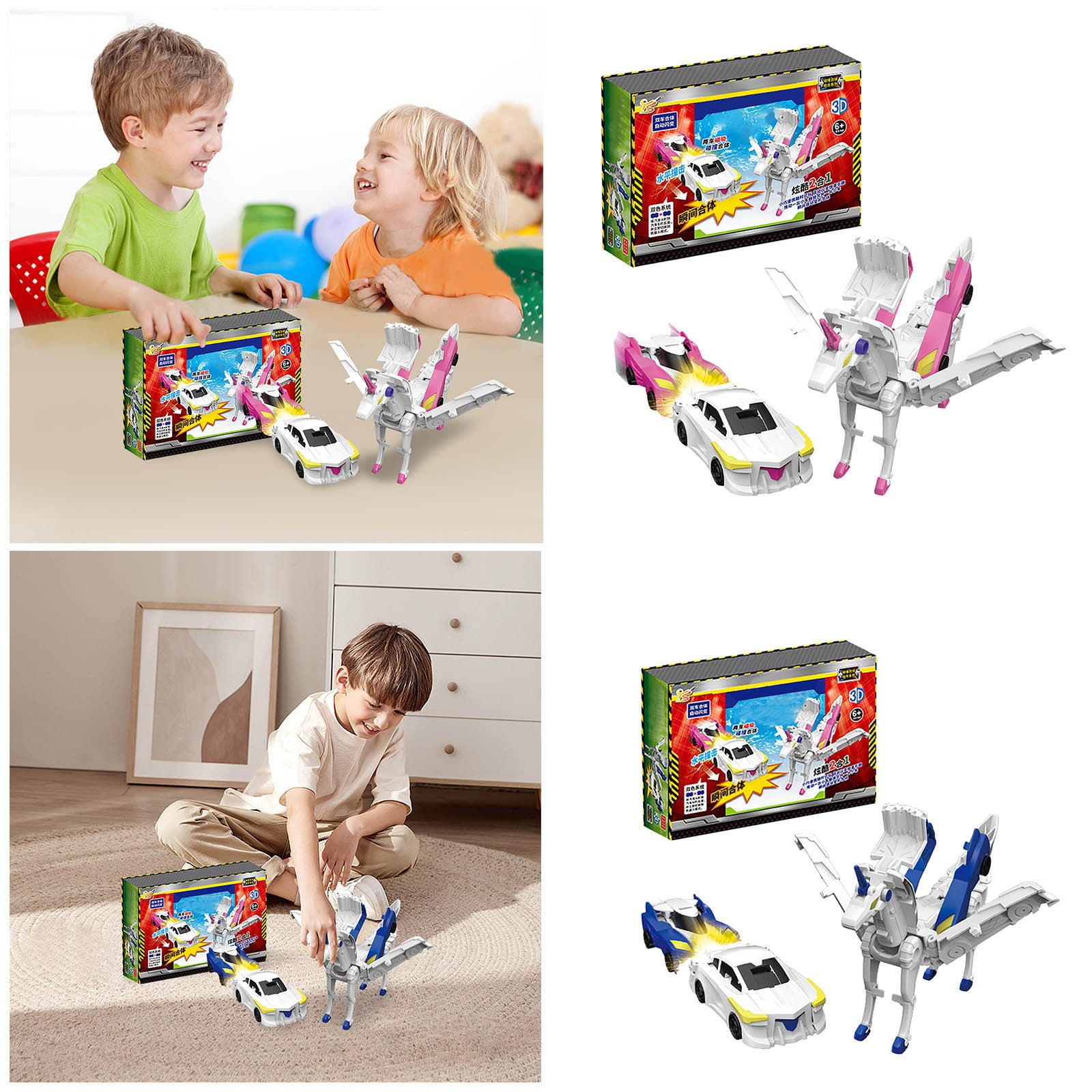 XDDST Transformer Car Toy Collision To Magical Racing Car Set Automatic ...