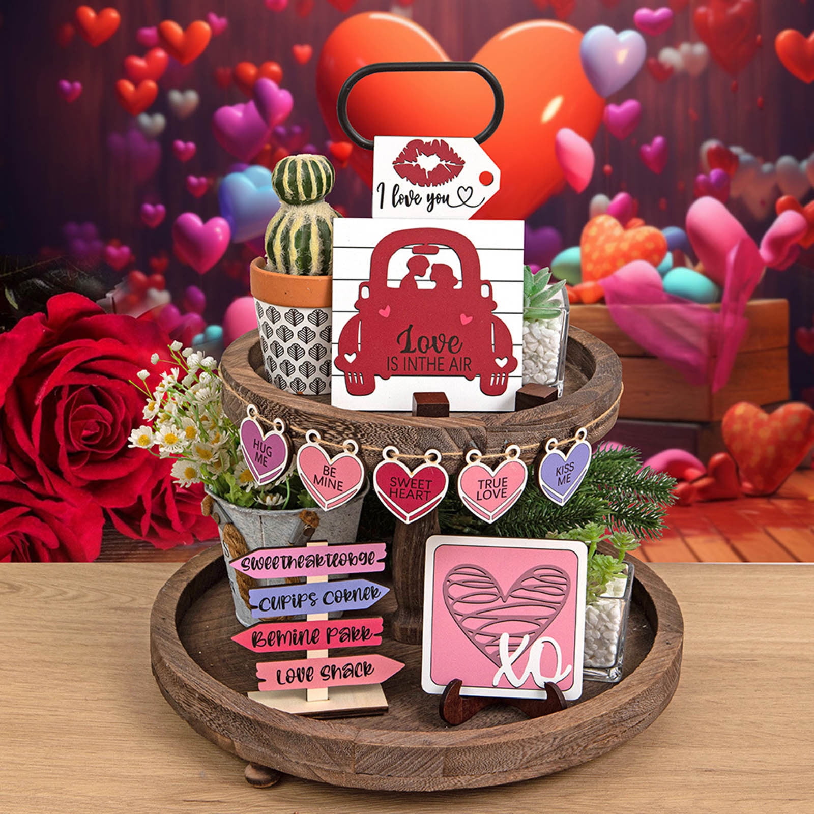 XDDST Valentine Day New Mini Love Sign Home Table Layout Pieces Layered ...