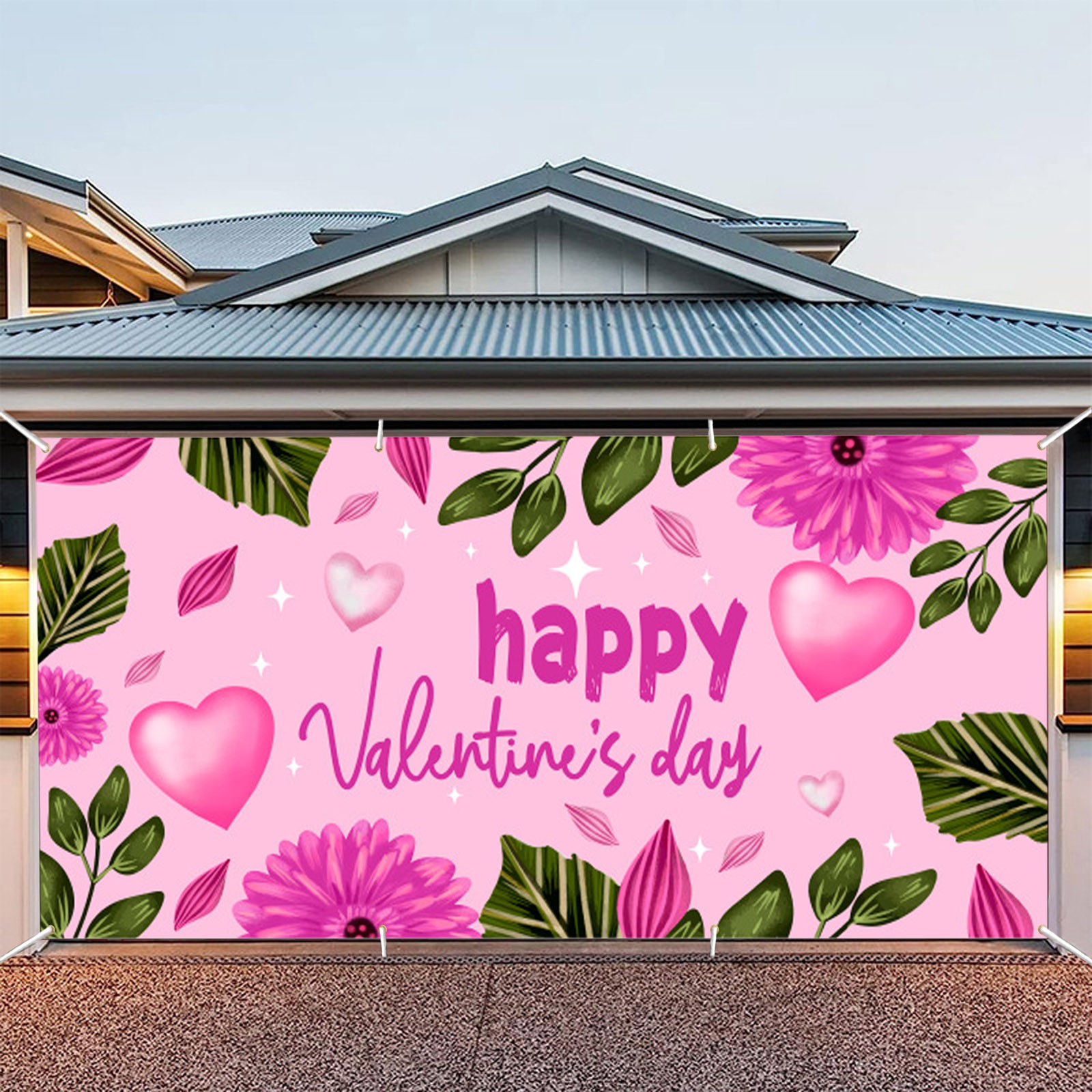 XDDST Valentine's Day Garage Door Banner Valentine's Day Wall Banner ...