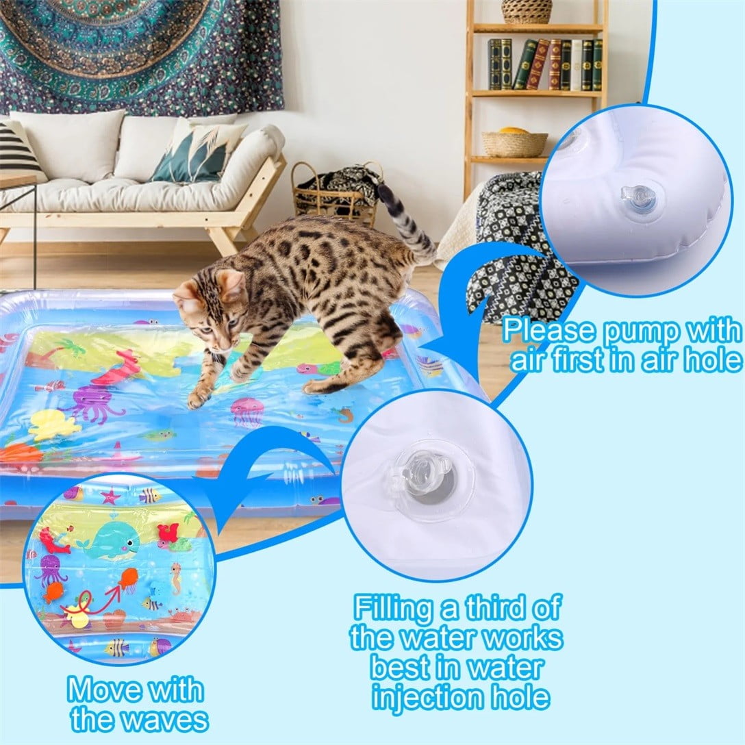 XDDST Water Sensory Playmat for Cats Cat Toys for Bored Indoor Cats ...