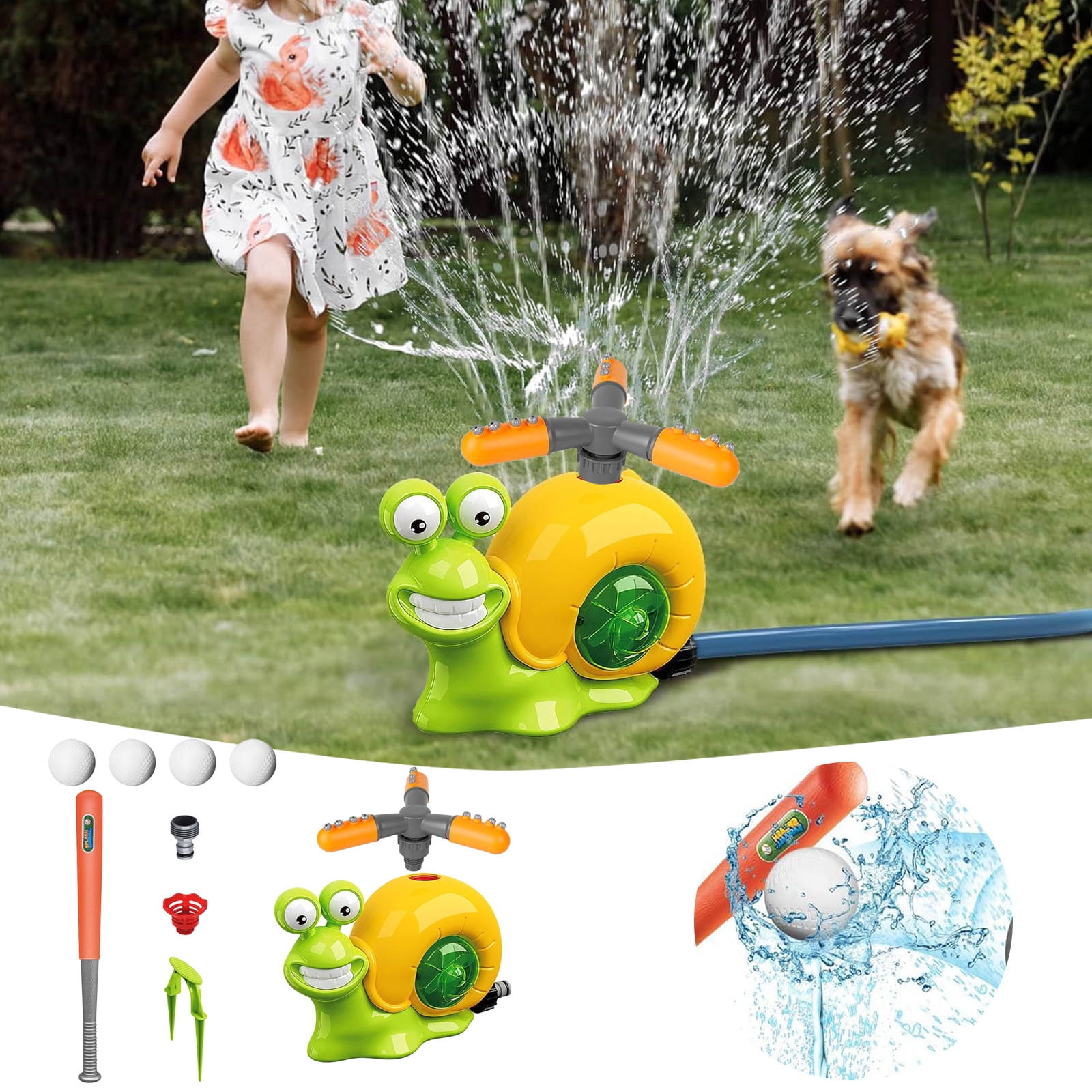 XDDST Water Sprinkler Baseball Toy for Kids Outdoor Play Snail Water ...