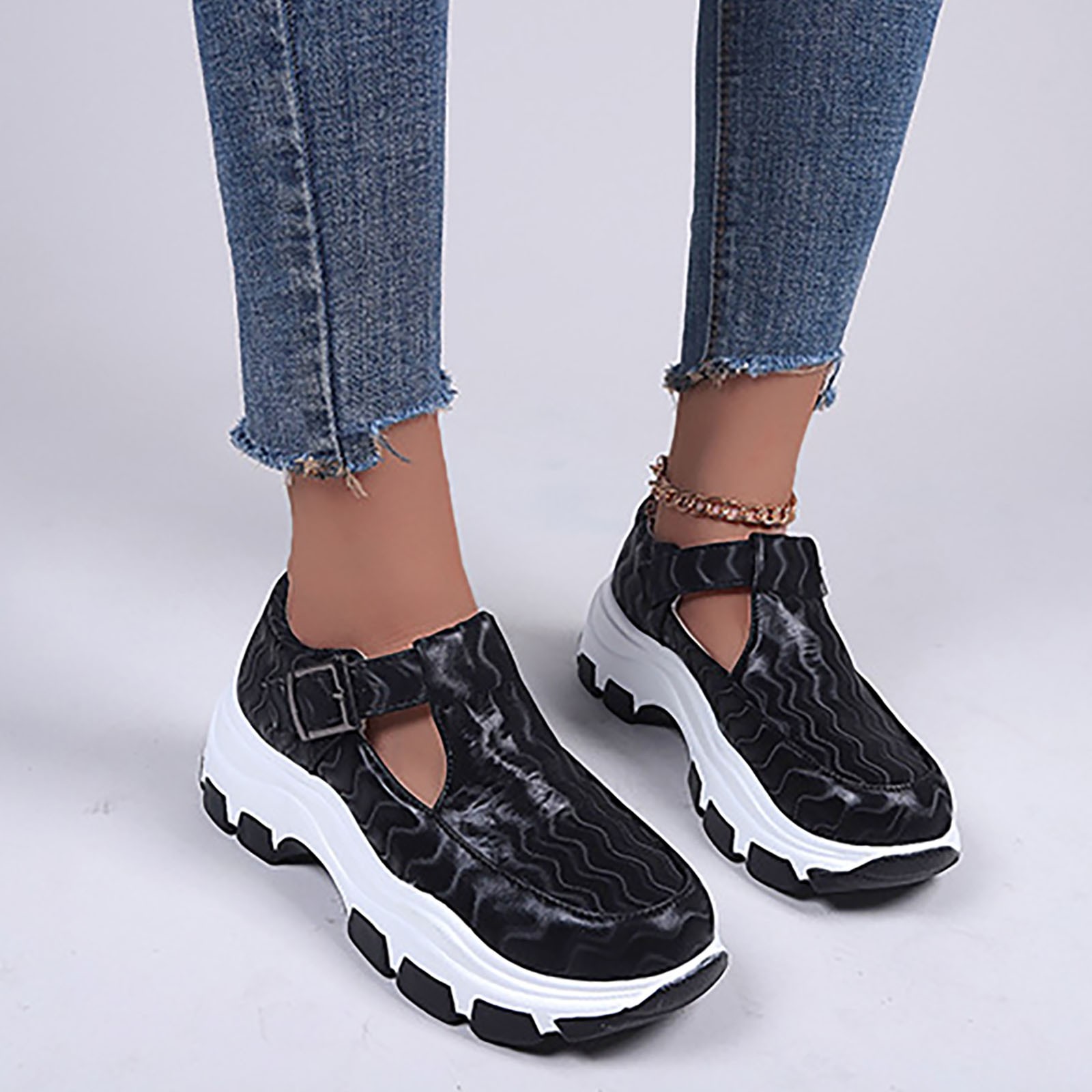 XDDST Wedge Sandals for Women Closed Toe Sandals Women Platform Shoes ...