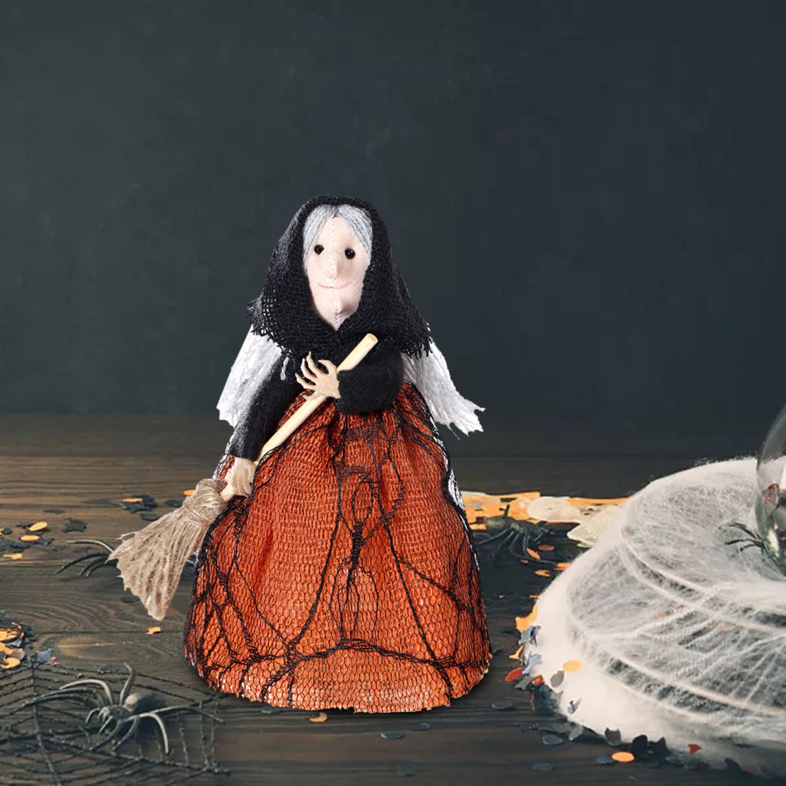 XDDST Witch Tree Topper Witch Doll Ornament with Black Pointed Hat and ...