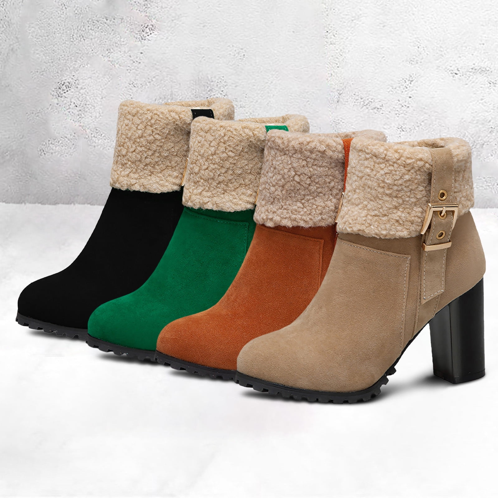 XDDST Women Boots Ankle-High High Heel Autumn and Winter New Europe and ...