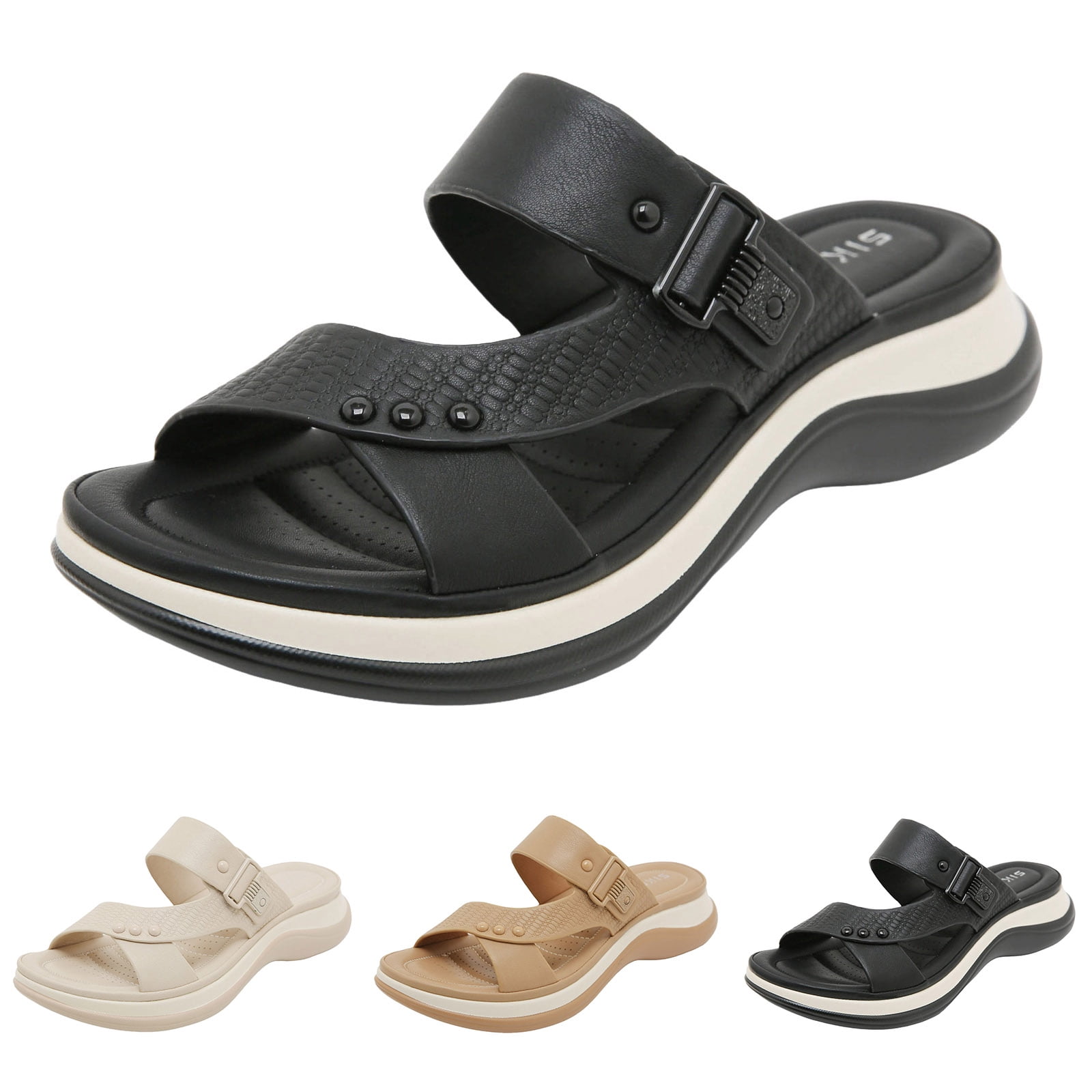 XDDST Women's Slippers Women's Thick Sole Plus Size Lightweight Sweet ...