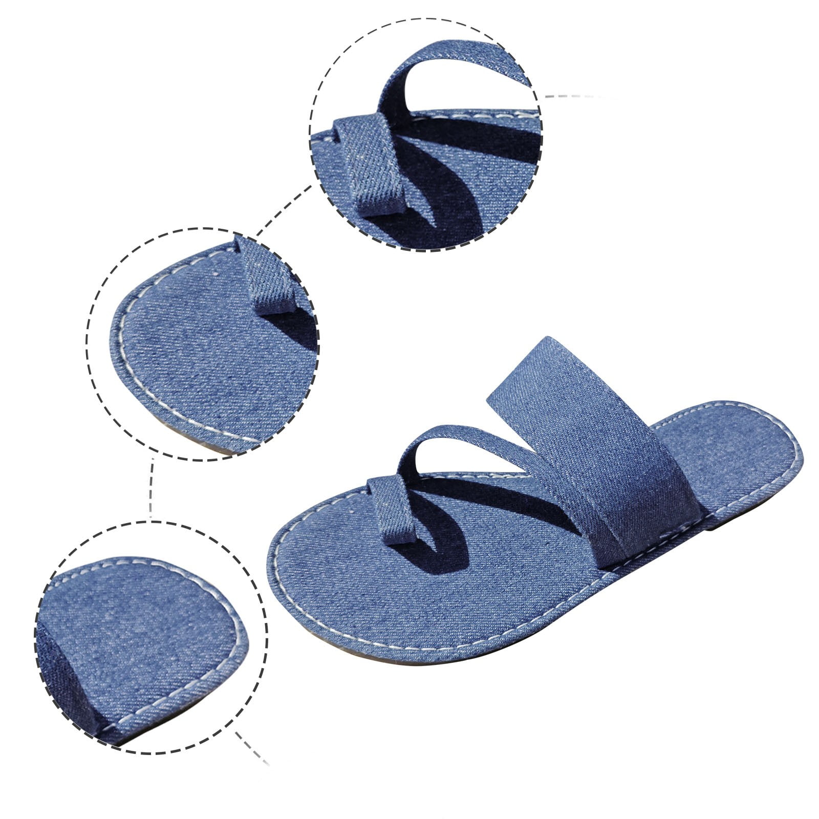 XDDST Womens Sandles Flip Flops Women's Summer Fashion Denim Flip Flops ...