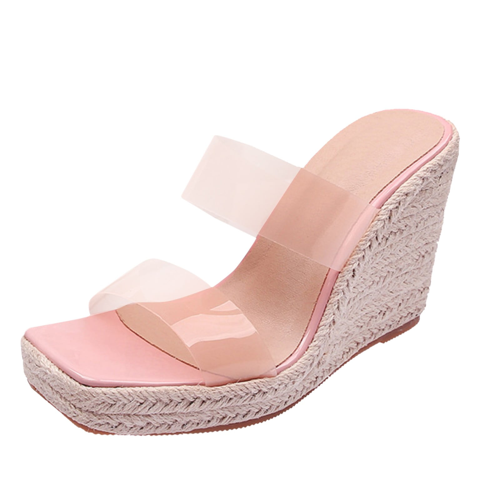 XDDST Womens Wedge Sandals Comfortable Summer Transparent Wedges Flip ...