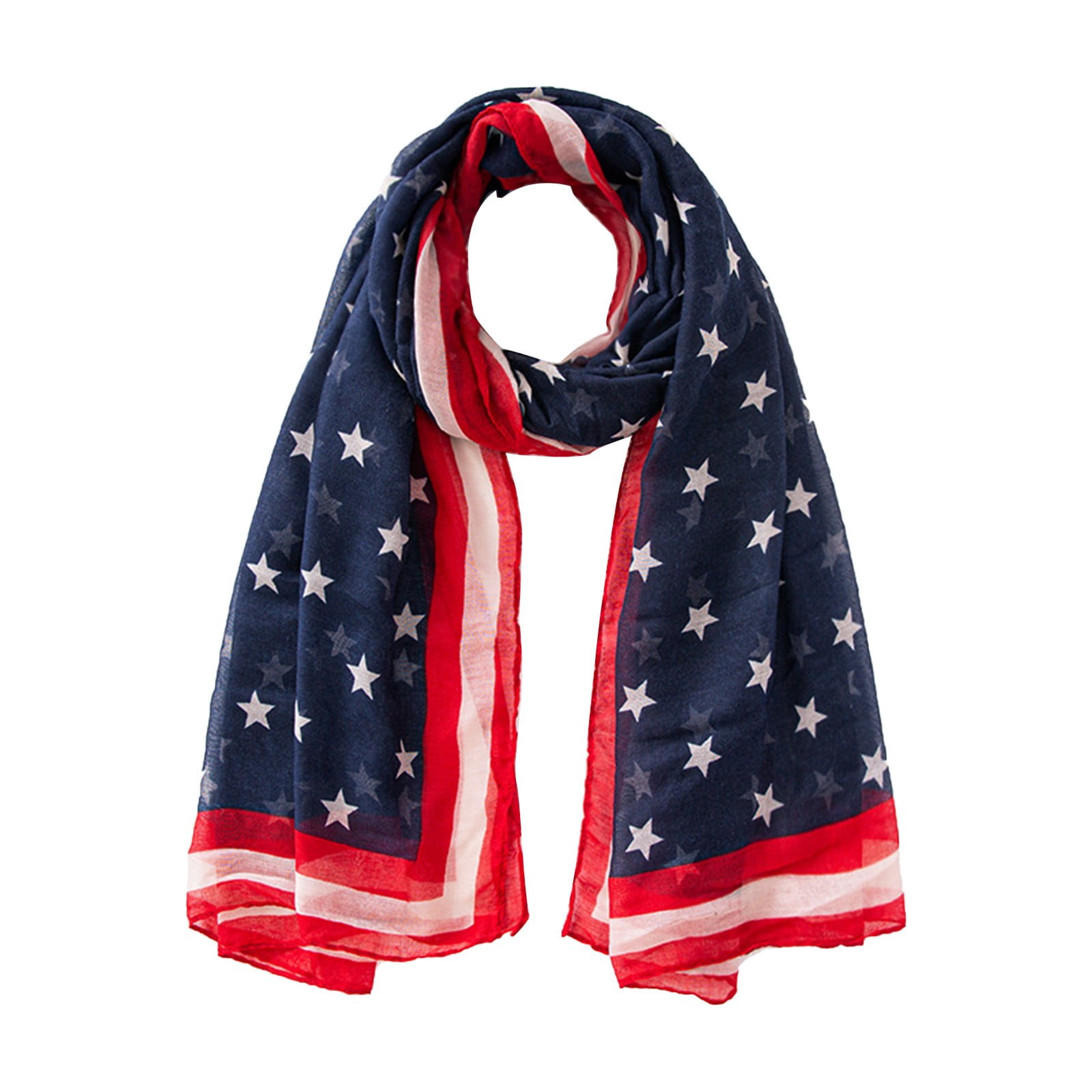 Scarf For Women Casual Blue Voile USA Flag Americana Flag Shawl ...