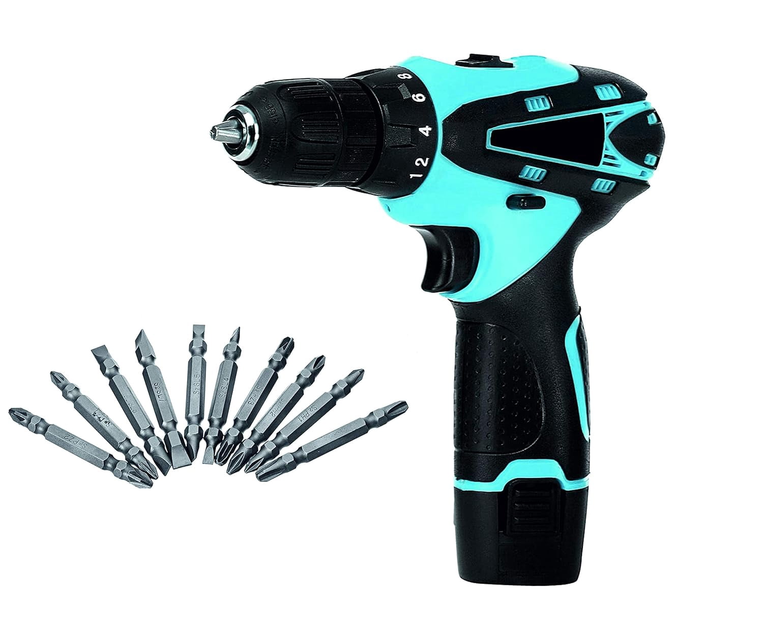 XDLB Cordless Screwdriver Drill Machine 10 mm LeftRight 12v with 2 ...