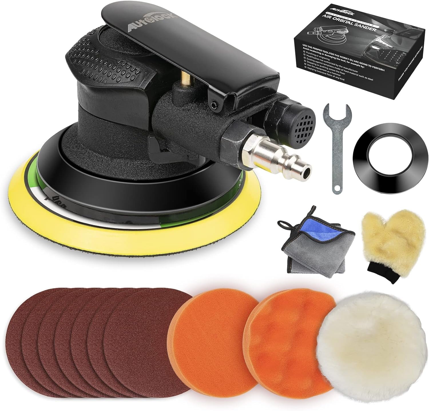 XDOVET 5 Inches Air Random Orbital Sander, Pneumatic Palm Car Sanders ...