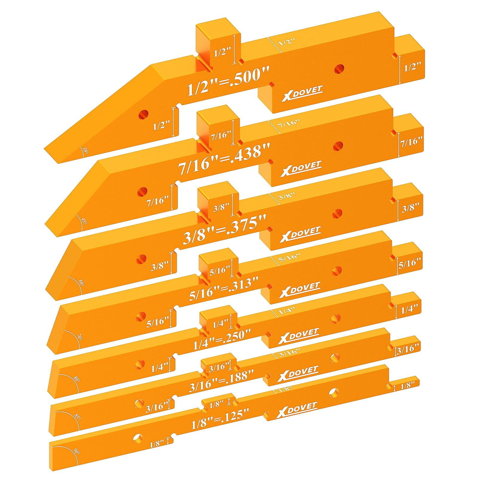 XDOVET 7Pcs Setup Blocks Woodworking Tool Gauge Set Height Gauge Blocks ...