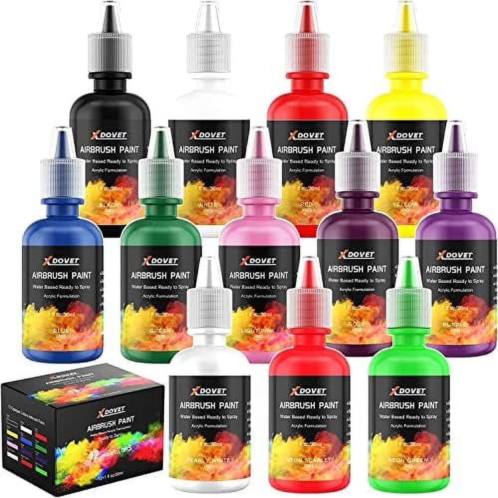 XDOVET Airbrush Paint, 12 Colors Airbrush Paint Set (30 ml/1 oz), Ready ...