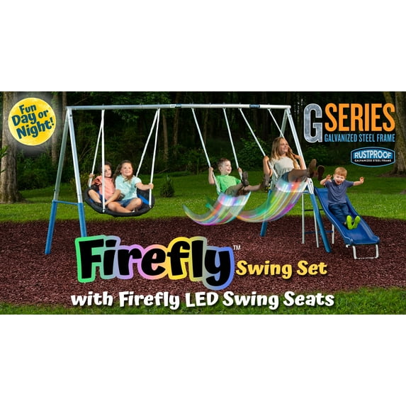 XDP Recreation Firefly Metal Frame Swing Set with 2 Firefly™-LED Swing ...