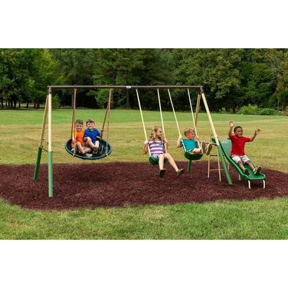 XDP Recreation Super Disc™ Metal Saucer Frame Swing Set with Swing ...