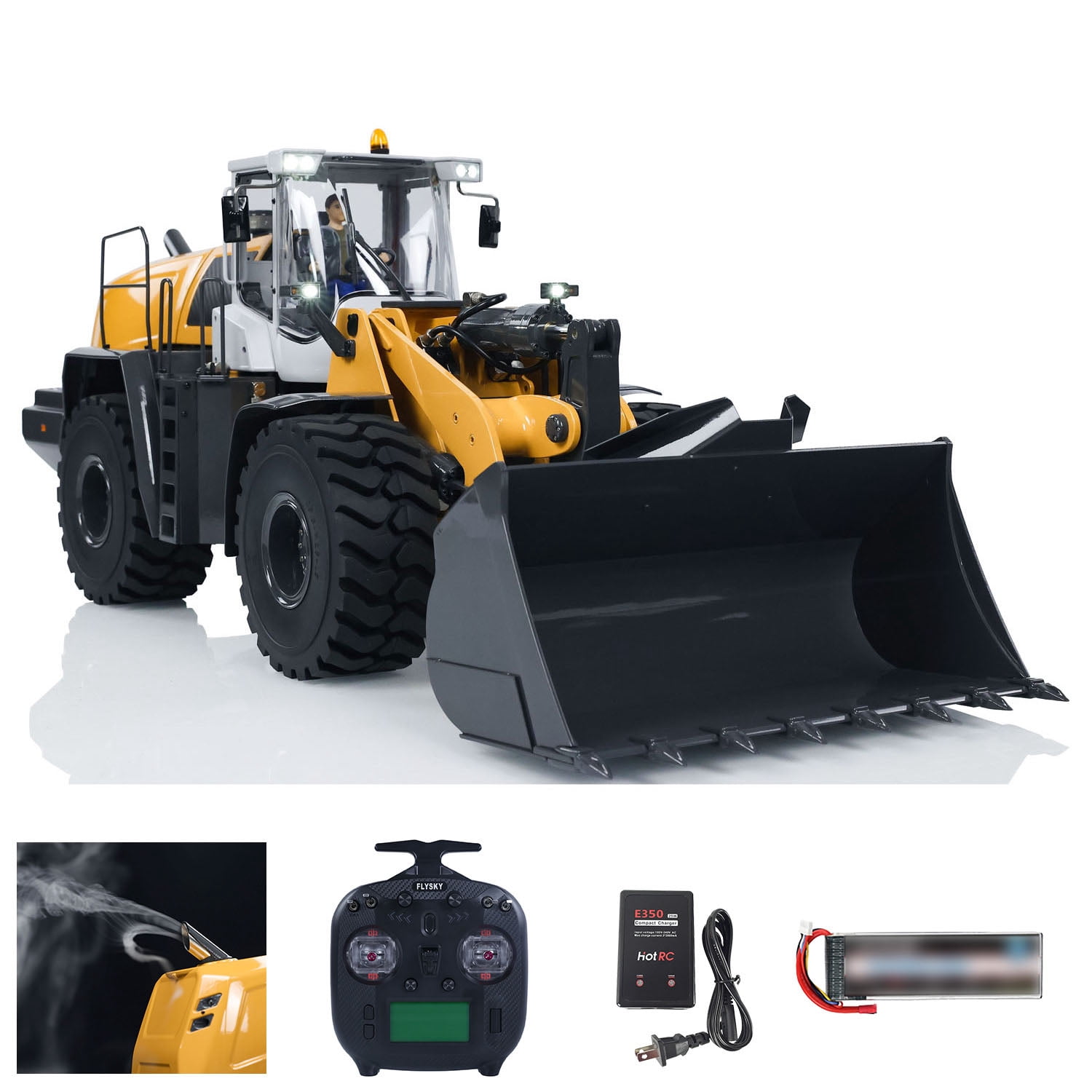XDRC 580 1/14 Metal RC Hydraulic Loader RTR Engineering Vehicles Smoke ...