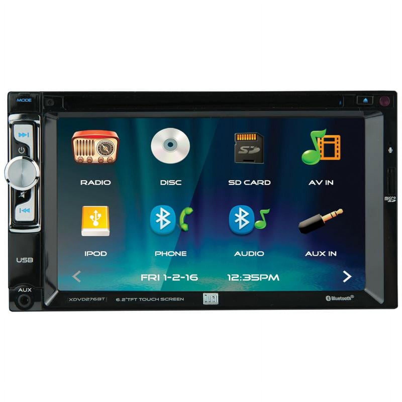 XDVD276BT Double DIN Bluetooth In-Dash DVD/CD Car Stereo Receiver w/ 6. ...