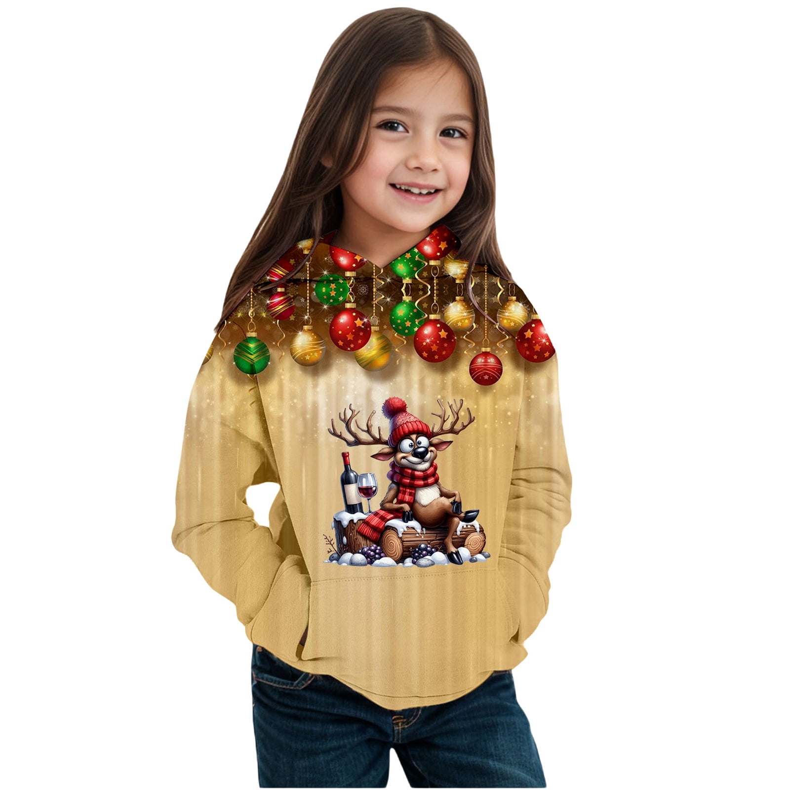 XDZJLR Christmas Hoodies For Teen Girl Holiday Themed Pullover Hooded ...